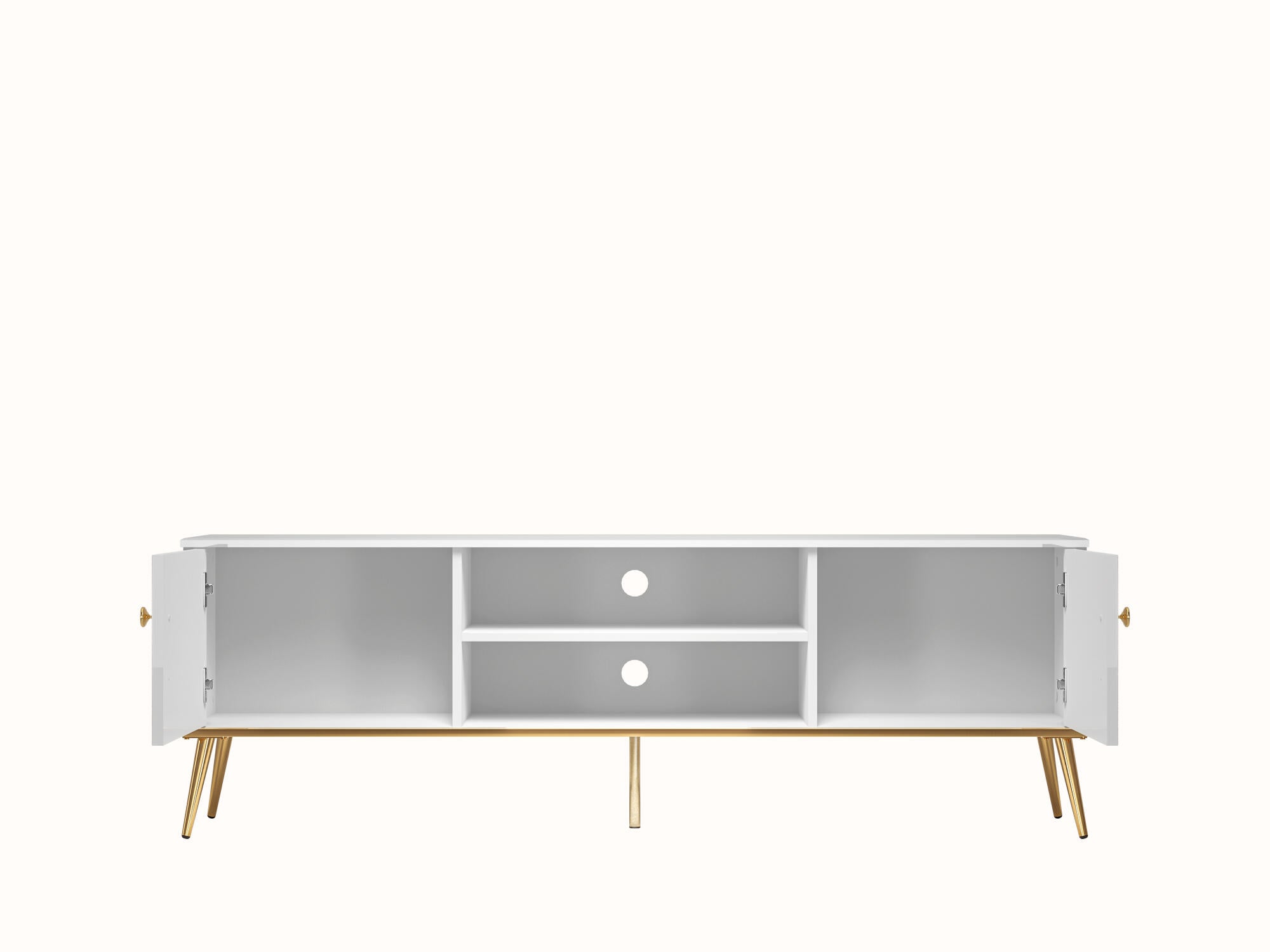 TV STAND GOLDIN GLOSSY PURE WHITE & GOLD 160CM – Furnlux